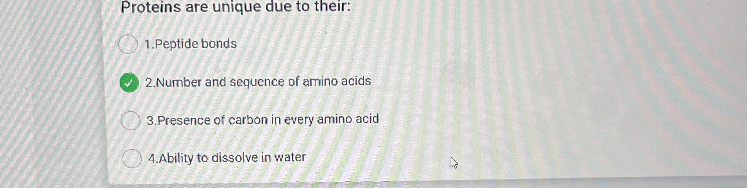 Solved Proteins are unique due to their:1.Peptide | Chegg.com