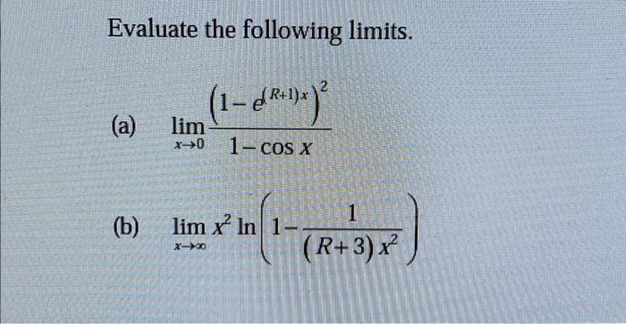 Solved Evaluate the following limits. (a) | Chegg.com