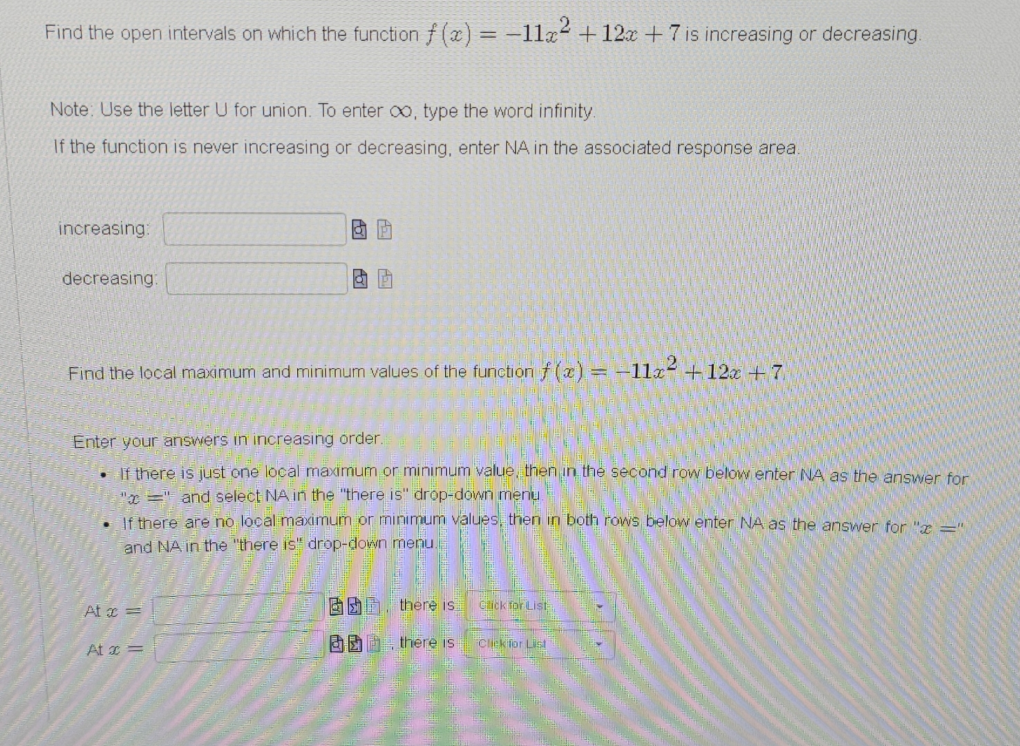 Solved Find the open intervals on which the function | Chegg.com