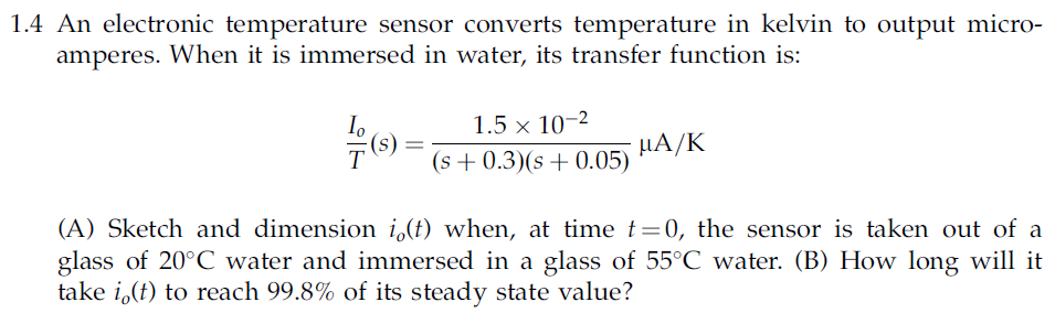 Solved 1.4 ﻿An electronic temperature sensor converts | Chegg.com