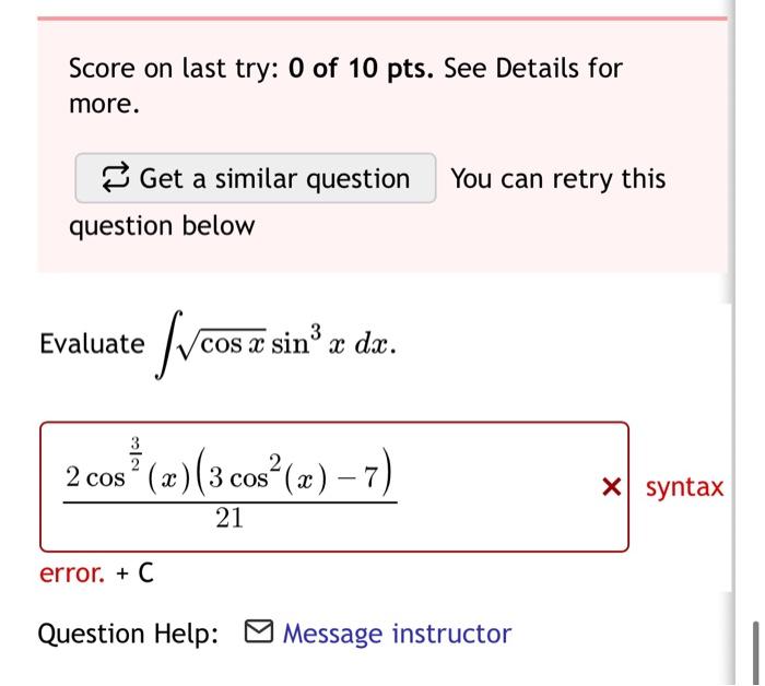 Solved Evaluate the integral of the square root of cosine x | Chegg.com