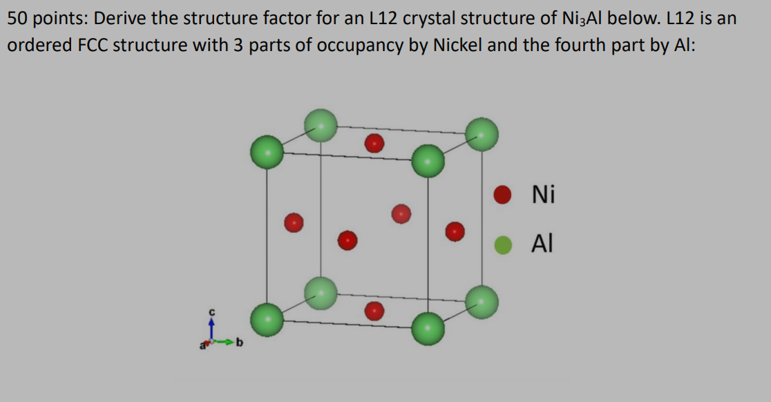 Solved Derive The Structure Factor For An L12 ﻿crystal
