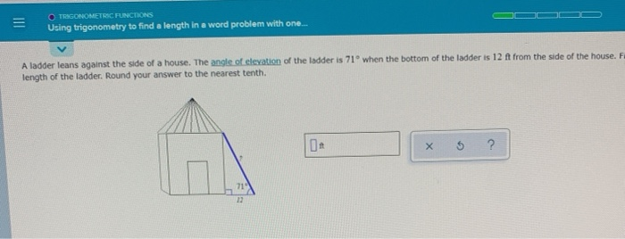 Solved O TRIGONOMETRIC FUNCTIONS Using trigonometry to find | Chegg.com