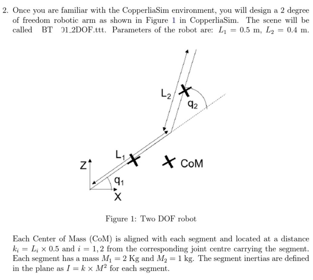 Solved 2 dof robot with unique inertia variables | Chegg.com