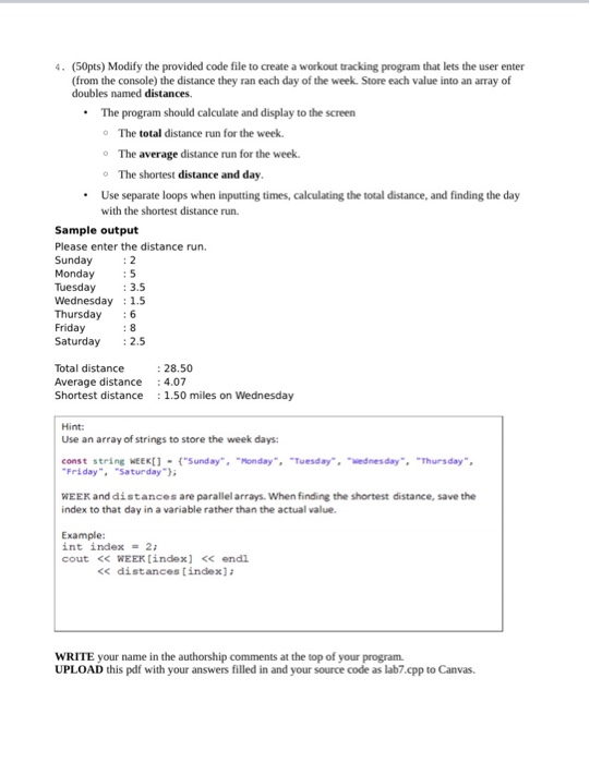 Solved 4. (50pts) Modify the provided code file to create a | Chegg.com