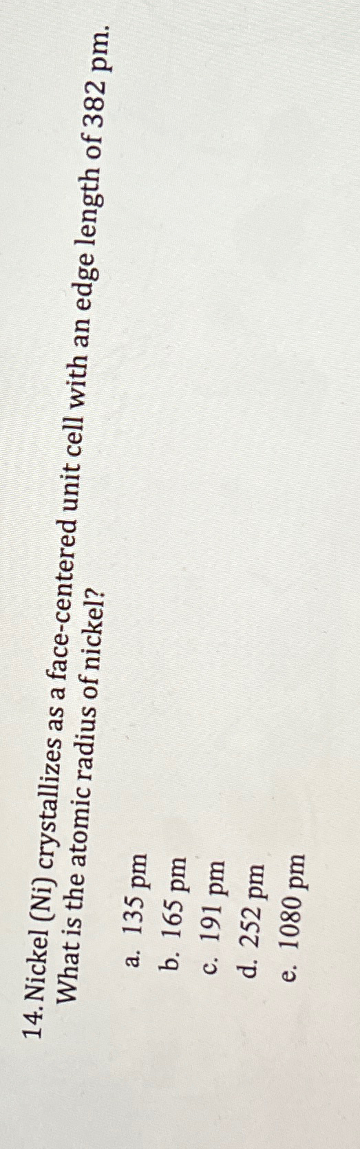 Solved Nickel (Ni) ﻿crystallizes as a face-centered unit | Chegg.com