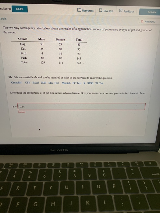 Solved nt Score: 83.3% Resources Give Up? Feedback Resume 2 | Chegg.com