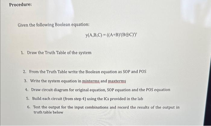 Solved Given the following Boolean equation: | Chegg.com