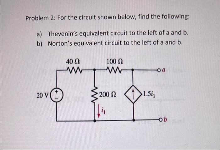Solved For the circuit shown below, find the following: a) | Chegg.com