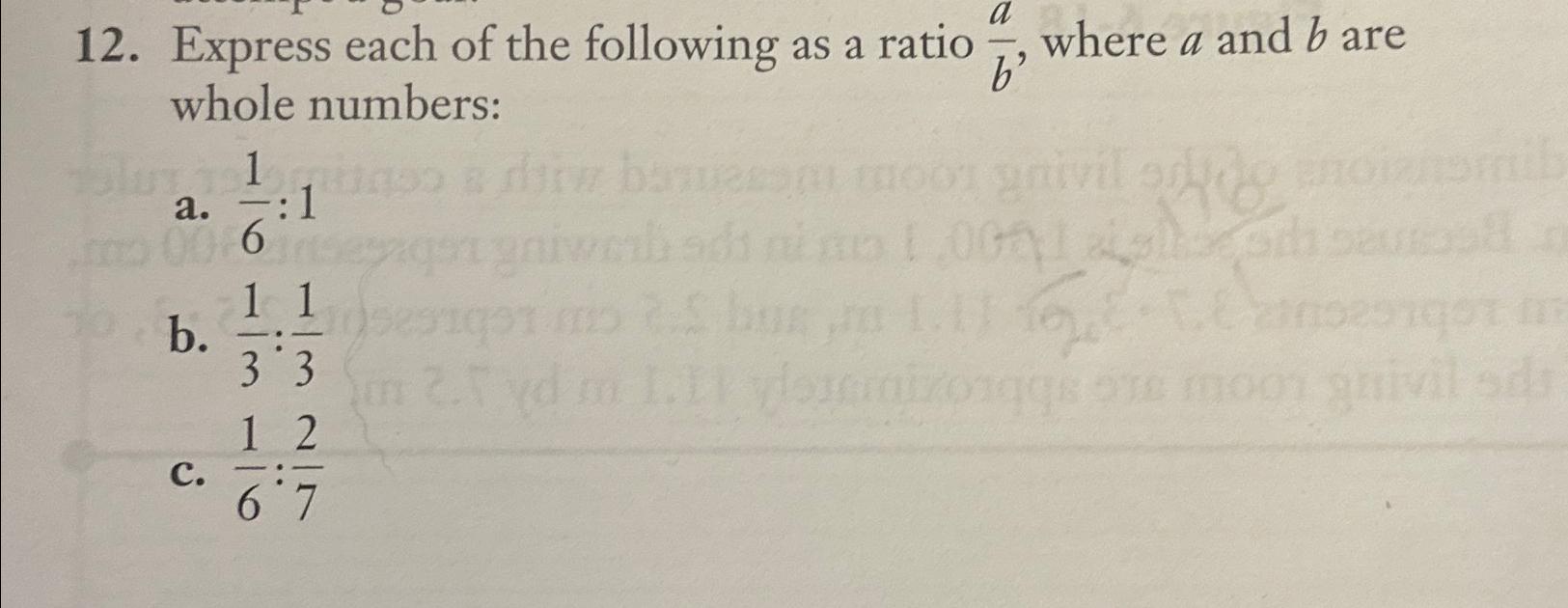 Solved Express each of the following as a ratio ab, ﻿where a | Chegg.com