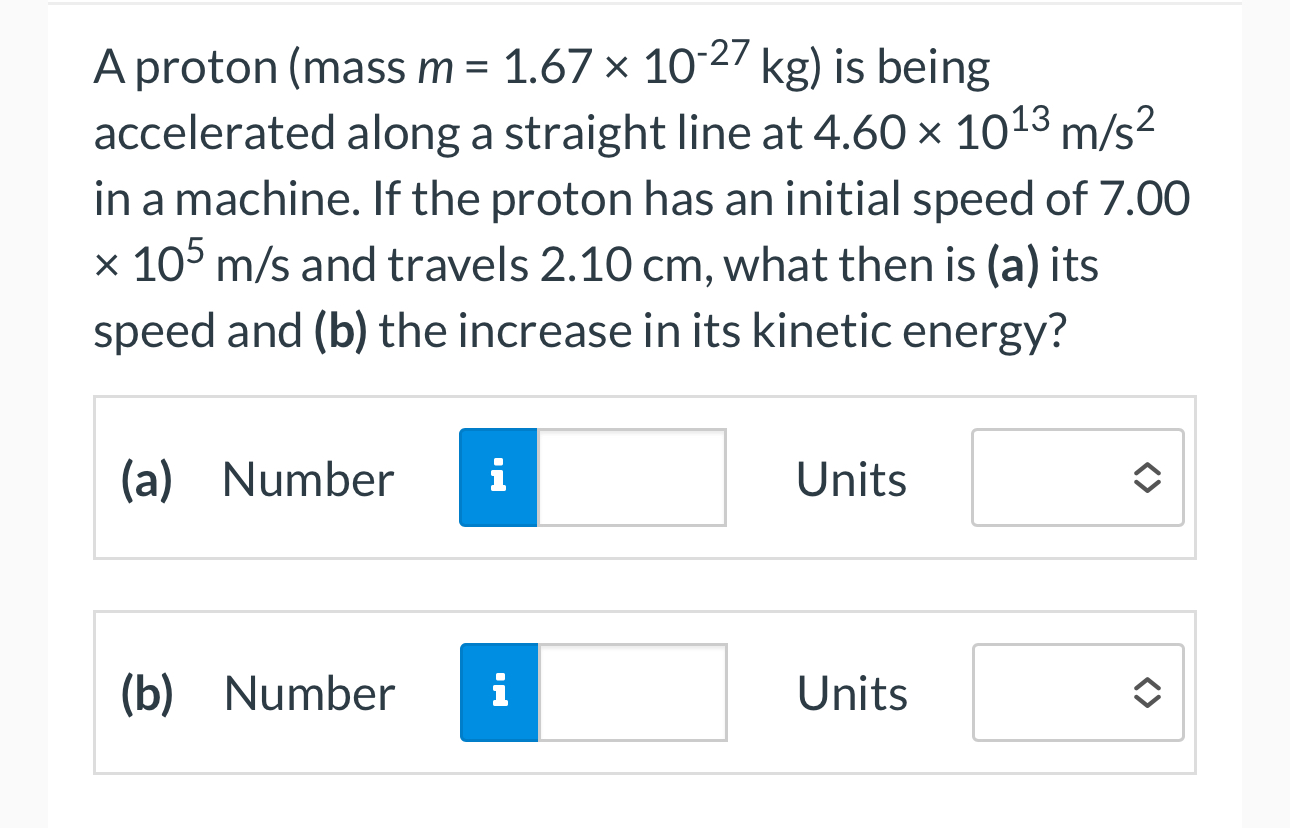 Solved A proton (mass m=1.67×10-27kg ) ﻿is being accelerated | Chegg.com