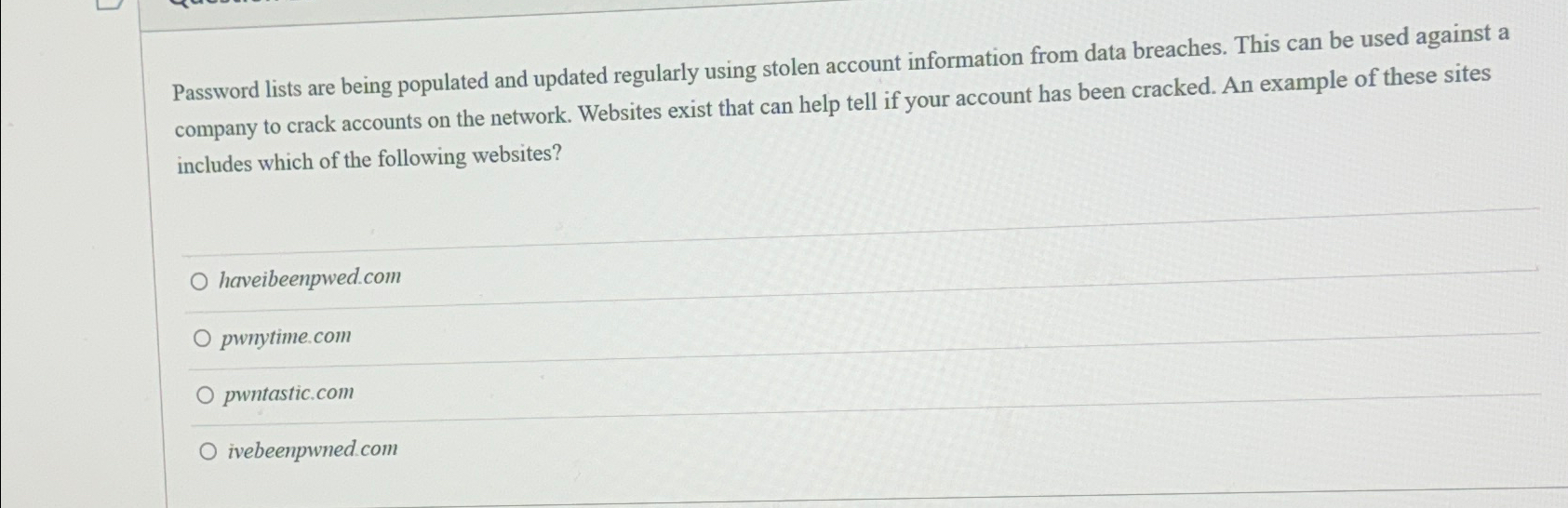 Solved Password lists are being populated and updated | Chegg.com