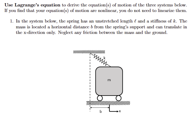 Solved Use Lagrange's equation to derive the equation(s) ﻿of | Chegg.com