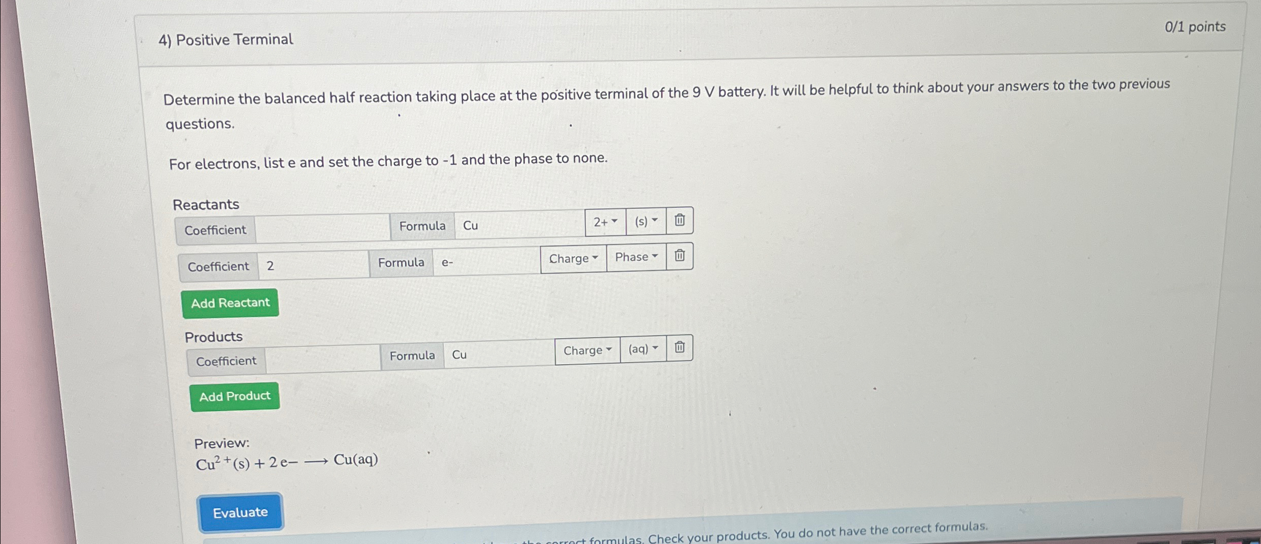 Solved Positive Terminal0/1 ﻿pointsDetermine the balanced | Chegg.com