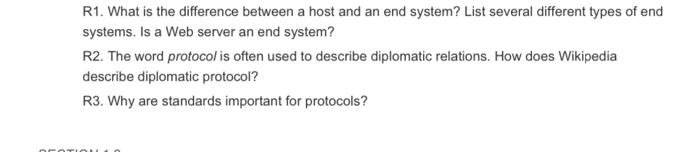 Solved R1. What is the difference between a host and an end | Chegg.com