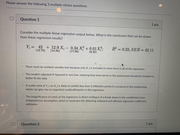 Solved Please answer the following 3 multiple-choice | Chegg.com