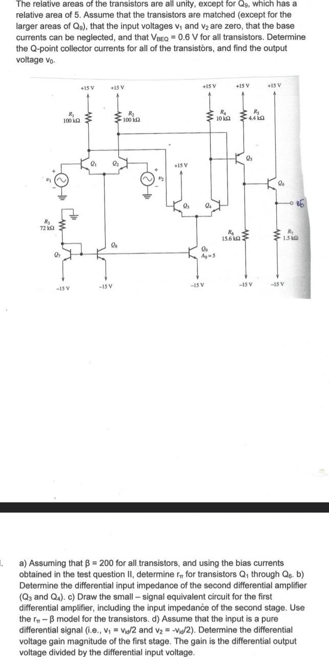 Solved The relative areas of the transistors are all unity, | Chegg.com