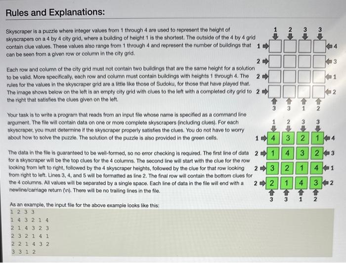Solved Im trying to validate skyscraper puzzles in an | Chegg.com