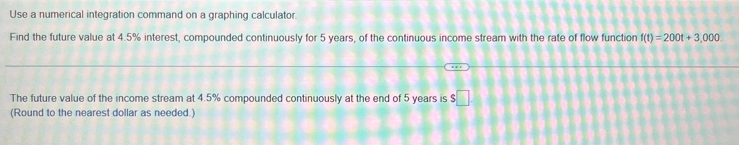 Solved Use a numerical integration command on a graphing | Chegg.com