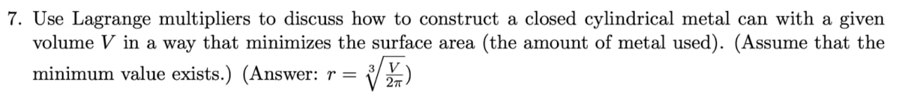 Solved Use Lagrange multipliers to discuss how to construct | Chegg.com