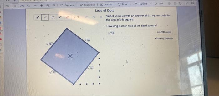 Solved Vishal came up with an answer of 41 square units for | Chegg.com