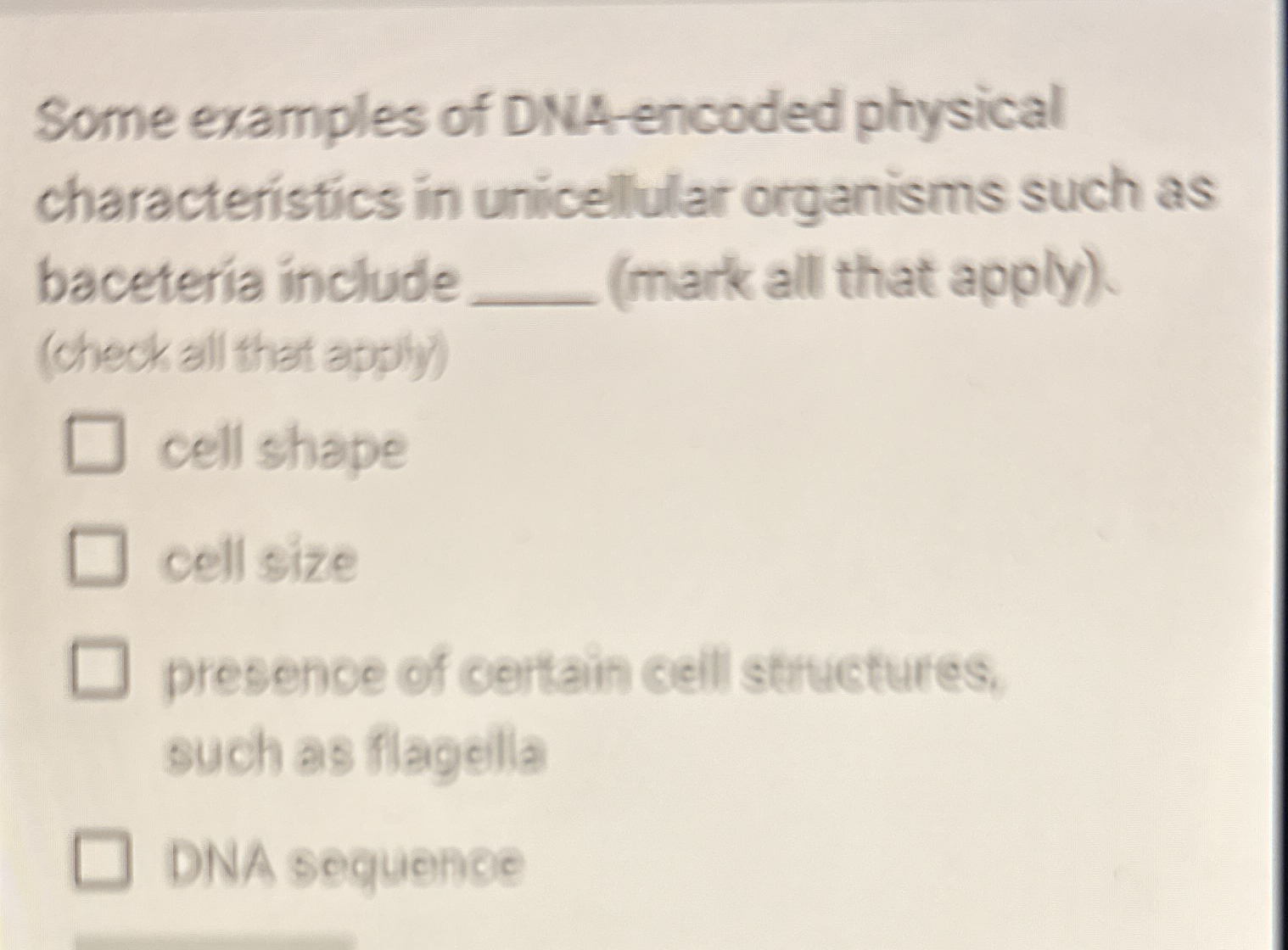 Solved Some examples of DNA-encoded physicalcharacteristics | Chegg.com