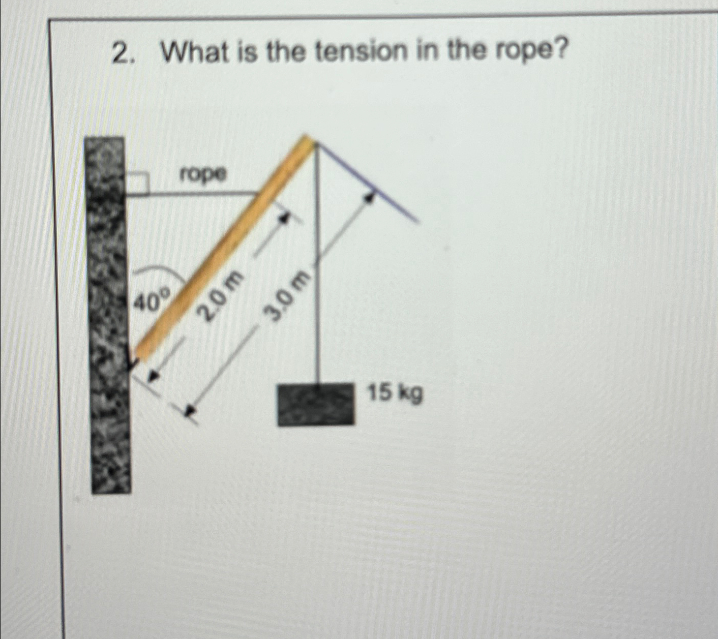 Solved What is the tension in the rope? | Chegg.com