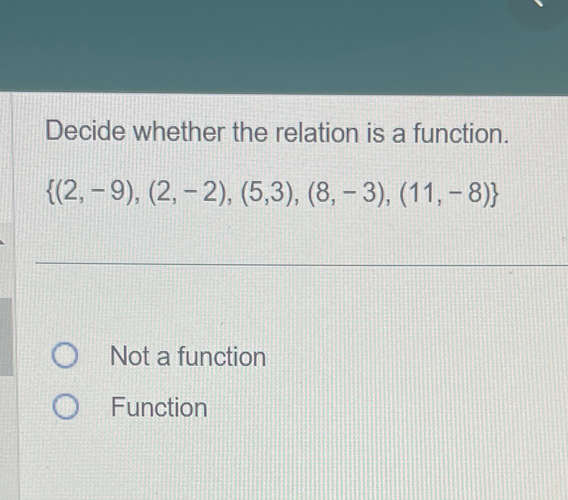 Solved Decide whether the relation is a | Chegg.com