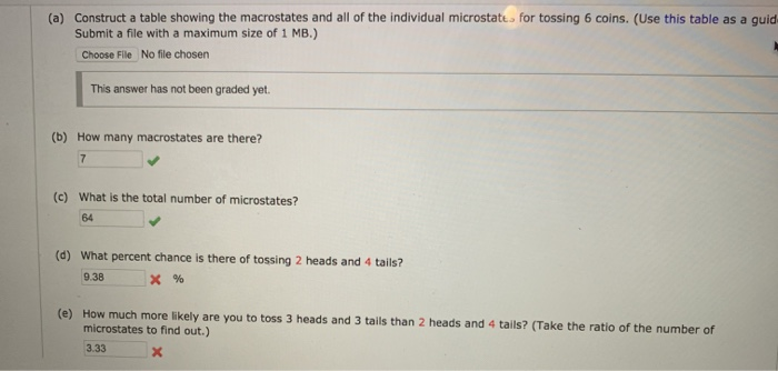 Solved (a) Construct a table showing the macrostates and all | Chegg.com