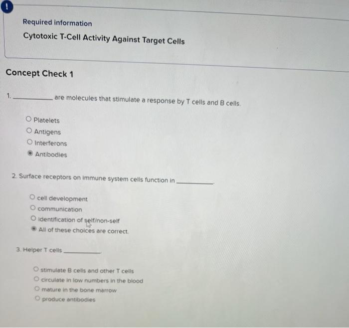Solved Required information Cytotoxic T-Cell Activity | Chegg.com