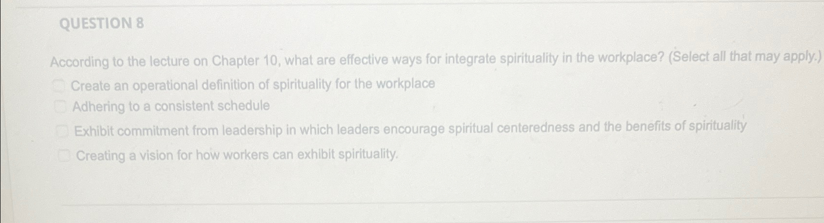 Solved QUESTION 8According to the lecture on Chapter 10, | Chegg.com