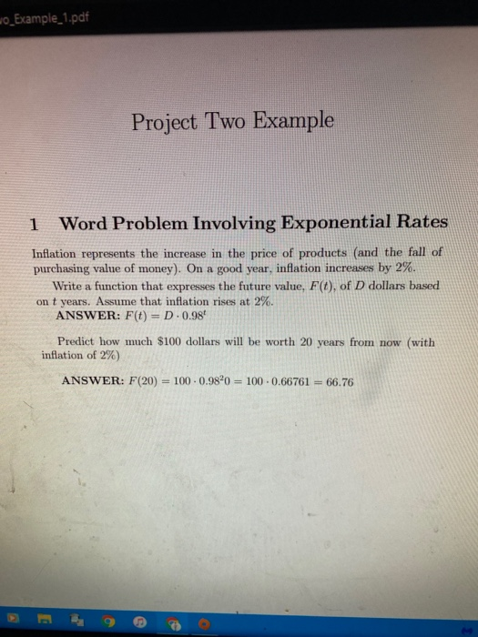 Solved wo_Example_1.pdf Project Two Example 1 Word Problem | Chegg.com
