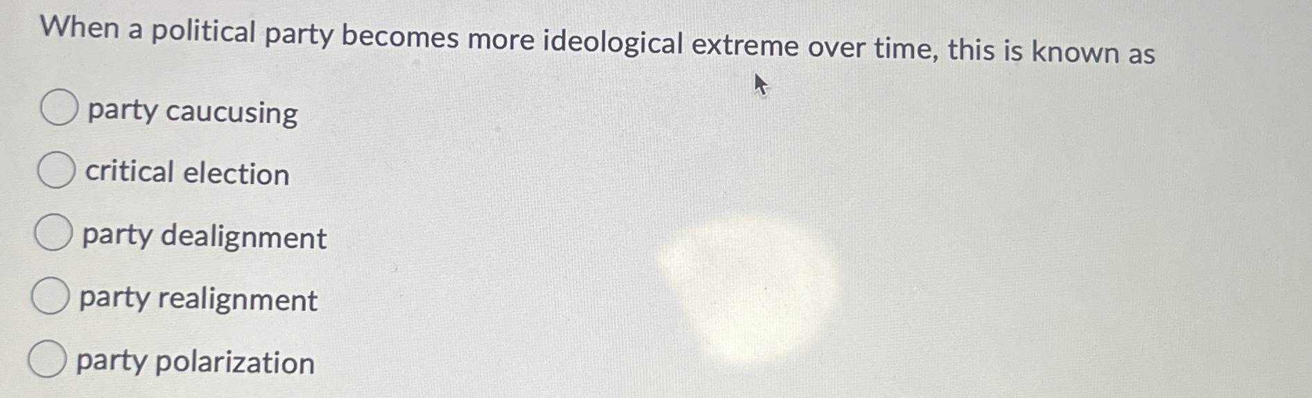 Solved When a political party becomes more ideological | Chegg.com