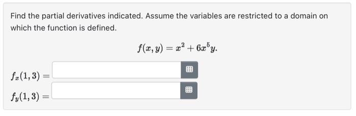 Solved Find the partial derivatives indicated. Assume the | Chegg.com