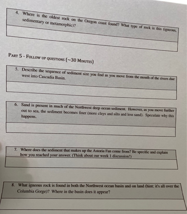 Solved Table 1 - Data table for part 1 rock and sediment | Chegg.com