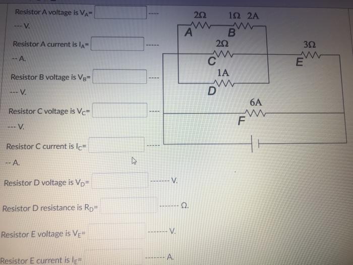 Solved Resistor A voltage is VA- 202 192 2A V. А B 202 | Chegg.com