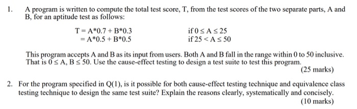A program is written to compute the total test score, | Chegg.com