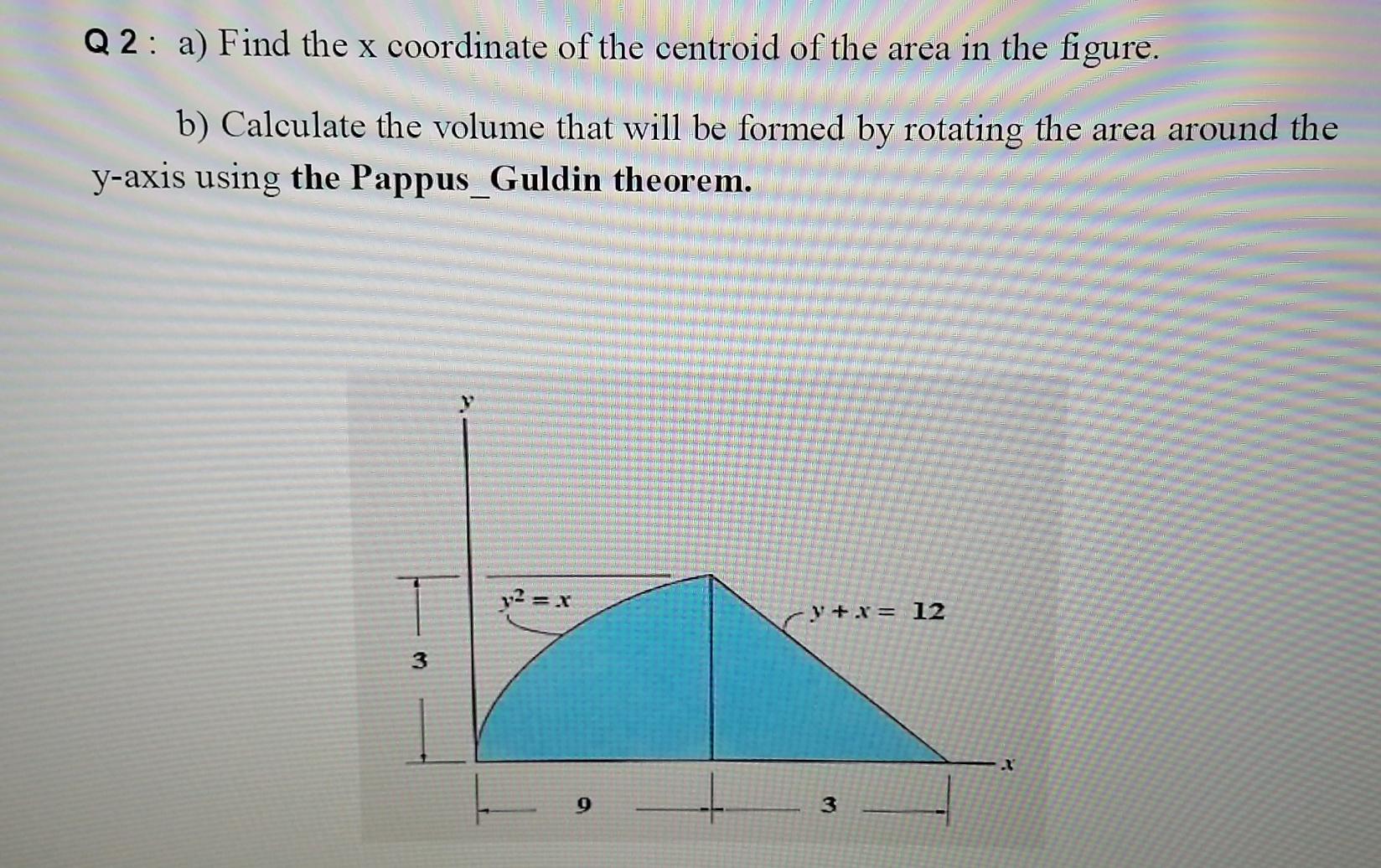 Solved Q2: a) Find the x coordinate of the centroid of the | Chegg.com
