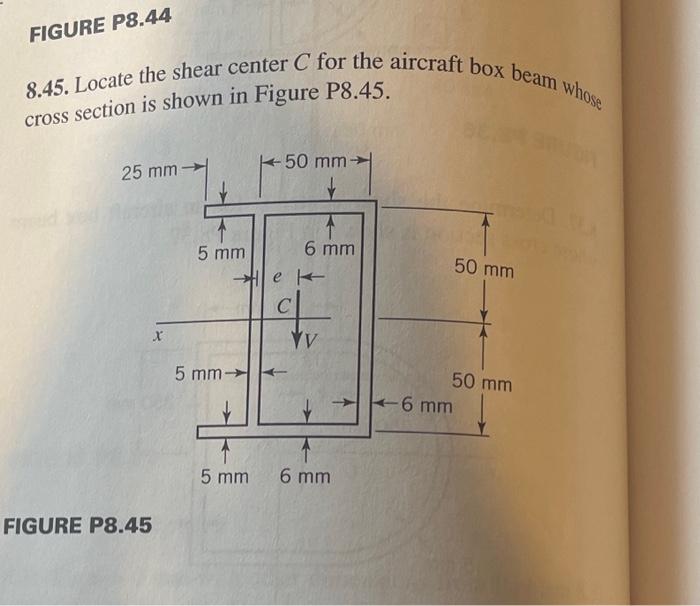 Solved 8.45. Locate the shear center C for the aircraft box | Chegg.com