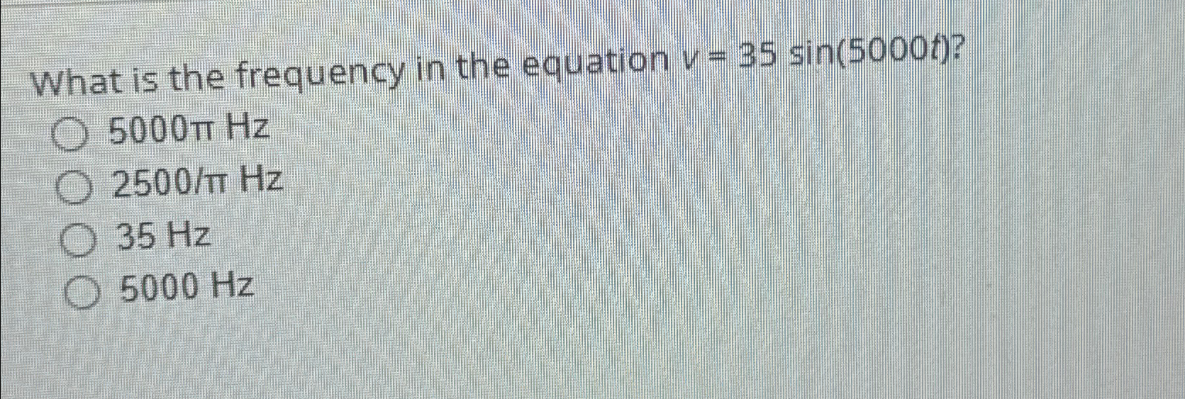 Solved What is the frequency in the equation | Chegg.com