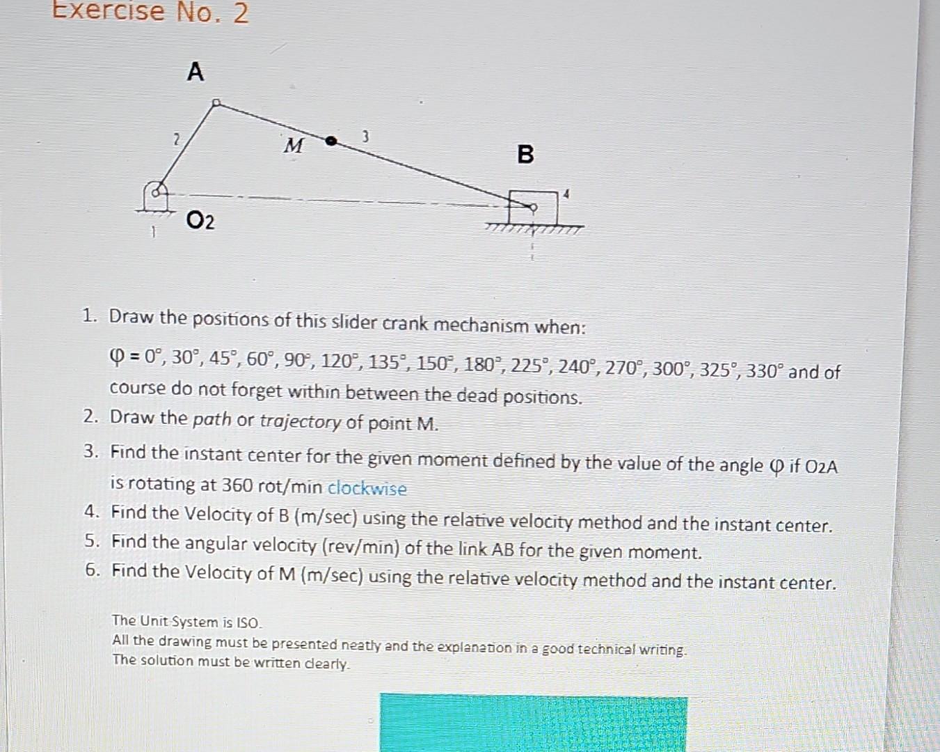 Solved Exercise No. 2 1. Draw the positions of this slider | Chegg.com