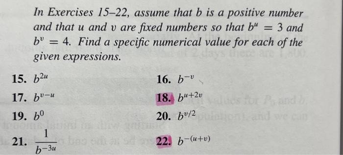 Solved In Exercises 15-22, assume that b is a positive | Chegg.com