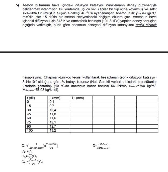 The diffusion coefficient of acetone vapor in air was | Chegg.com