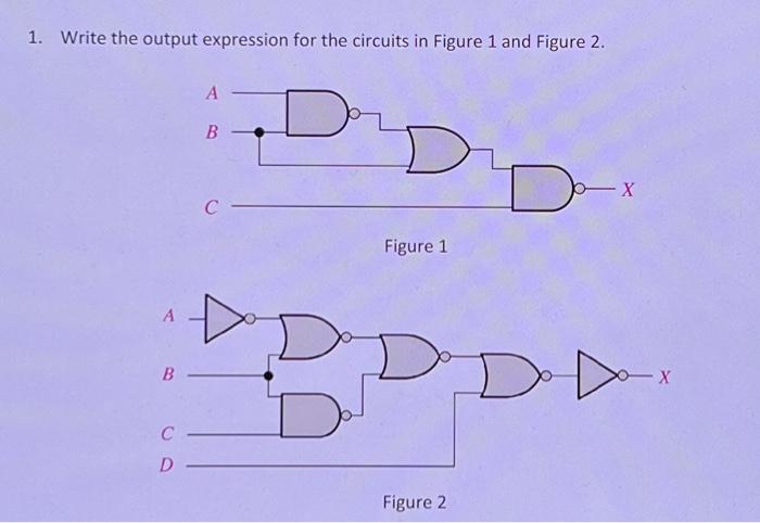 Solved 1. Write the output expression for the circuits in | Chegg.com