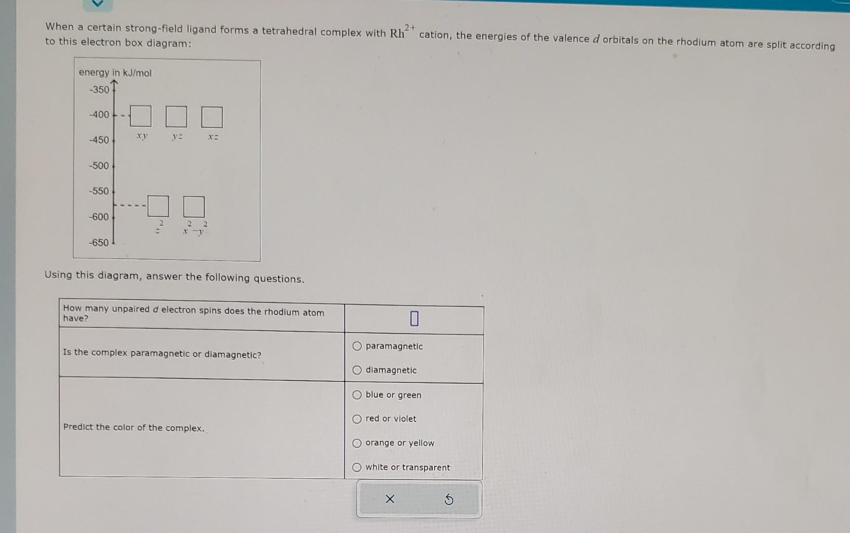 Solved When a certain strong-field ligand forms a | Chegg.com