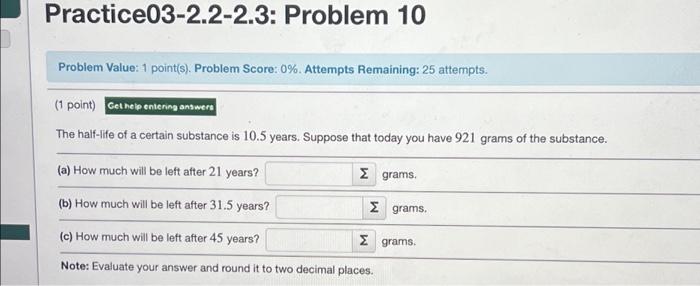 Solved Practice03-2.2-2.3: Problem 10 Problem Value: 1 | Chegg.com
