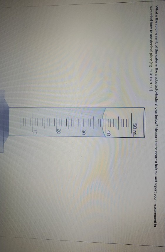 Solved What is the volume in mL of the water in the | Chegg.com