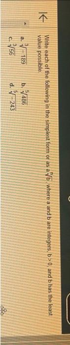 Solved KE Write each of the following in the simplest form | Chegg.com