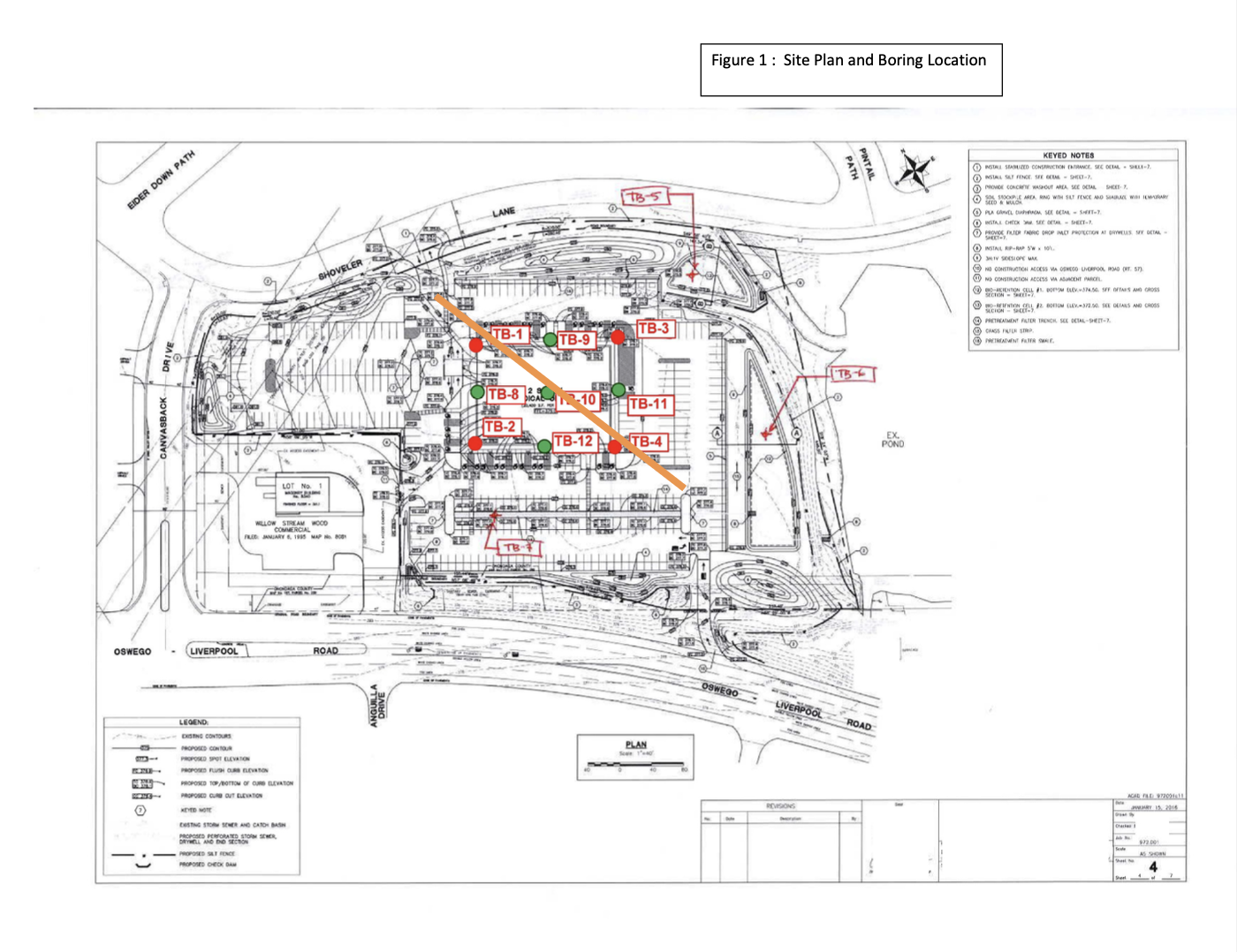 Solved Question 1)(a) ﻿ Figure 1 ﻿: Site Plan and Boring | Chegg.com