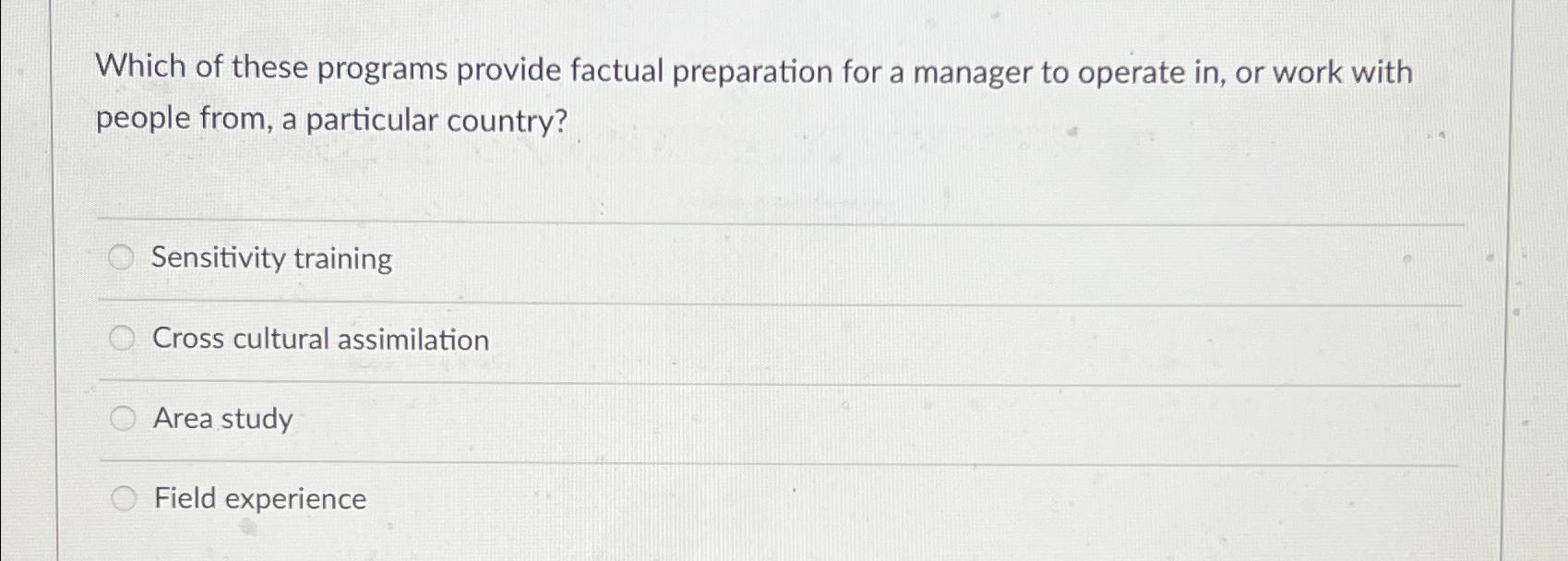 Solved Which of these programs provide factual preparation | Chegg.com